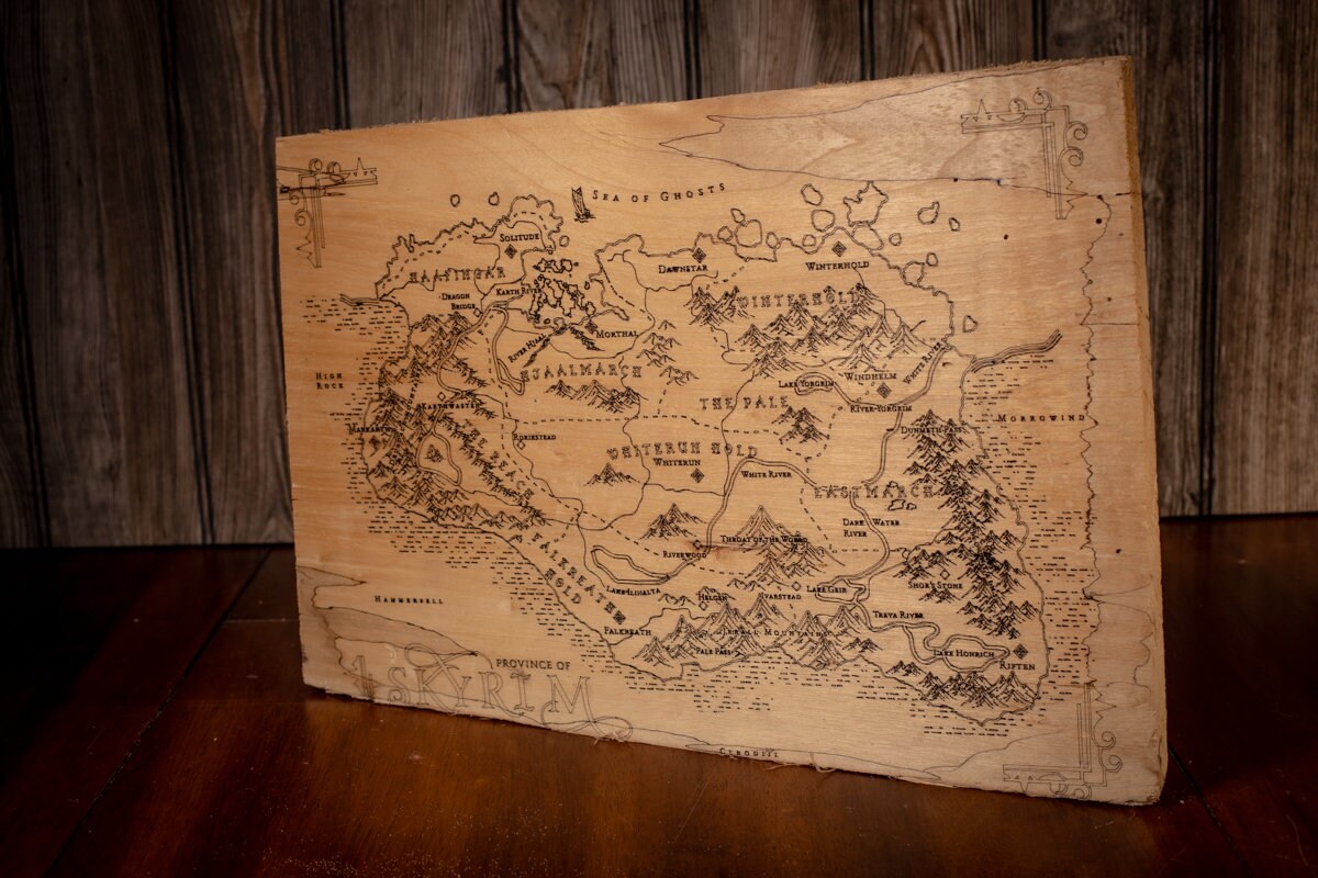 Wood engraved fantasy maps & technical diagrams — Vantage Point Studio