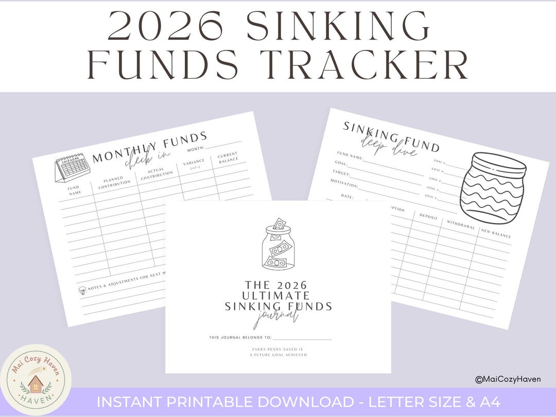 2026 Sinking Funds Tracker Printable | Savings Tracker Sheet | Budget ...