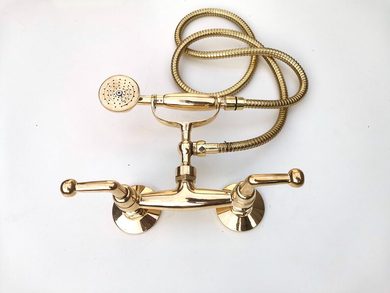 Solid Brass Shower System With Telephone Hand Shower Wall - Etsy