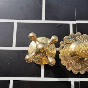 Handmade Solid Brass Fish Faucet – Moroccan Wall Mount Bathroom Sink ...