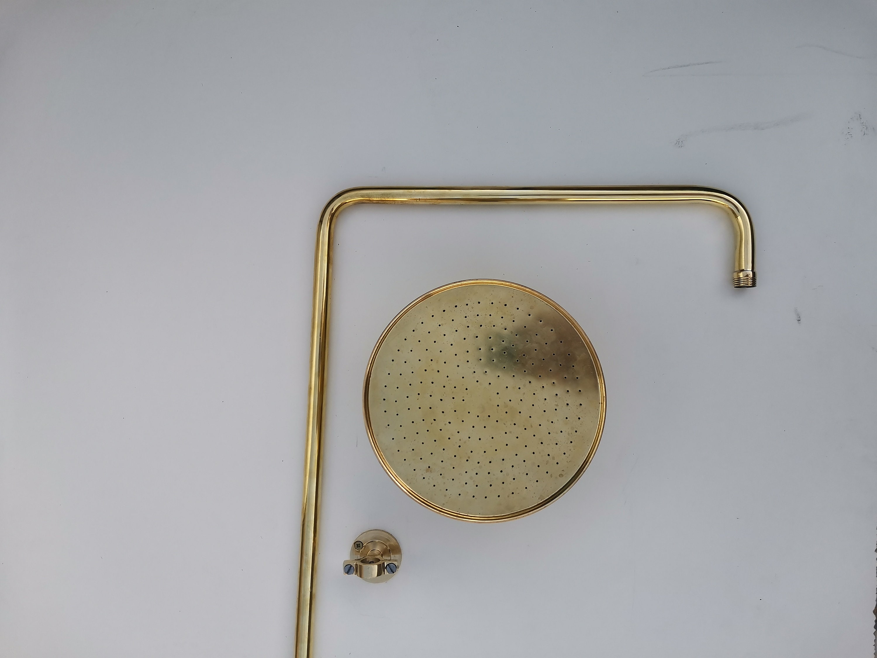 Solid Brass Rain Shower System Set Exposed Best Spa Shower System With Brass Round Shower Head ...
