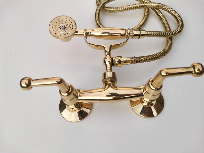 Solid Brass Shower System With Telephone Hand Shower Wall - Etsy