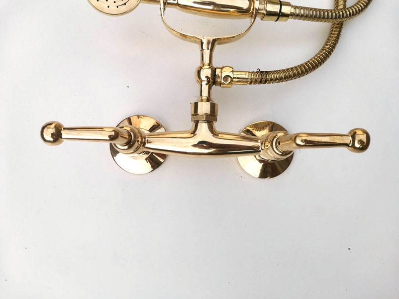 Solid Brass Shower System With Telephone Hand Shower Wall - Etsy