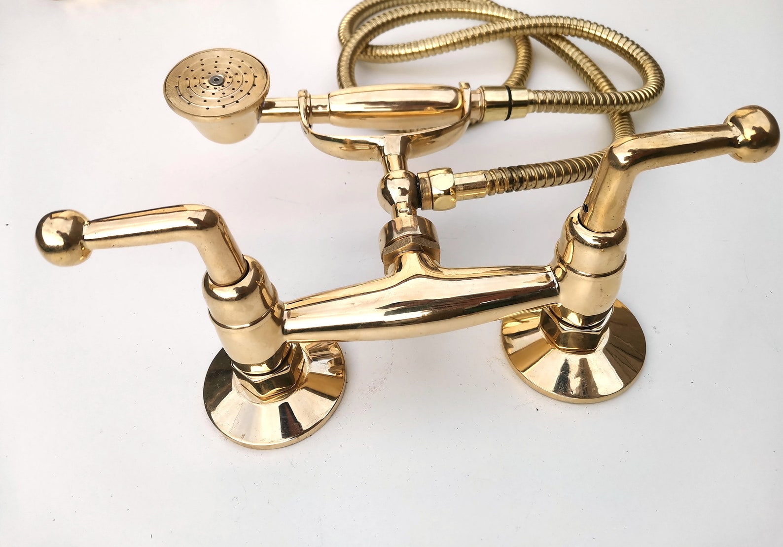 Solid Brass Shower System With Telephone Hand Shower Wall - Etsy