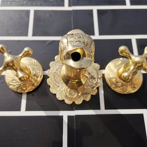 Handmade Solid Brass Fish Faucet – Moroccan Wall Mount Bathroom Sink ...