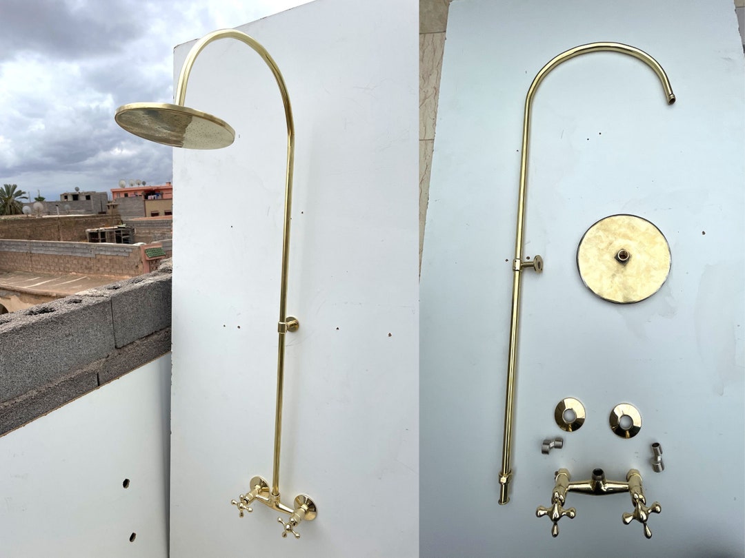 Unlacquered Brass Vintage Shower System Shower Faucet - Etsy