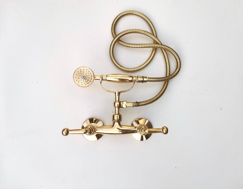 Solid Brass Shower System With Telephone Hand Shower Wall - Etsy