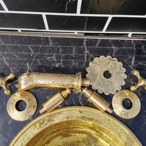 Handmade Solid Brass Fish Faucet – Moroccan Wall Mount Bathroom Sink ...