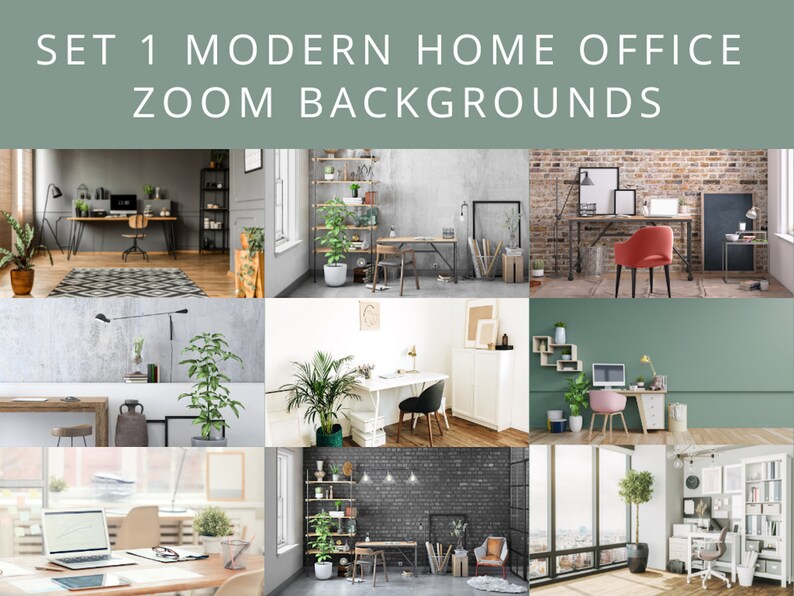 Modern Home Office Zoom Backgrounds Set 1 / Fondos de reunión - Etsy España