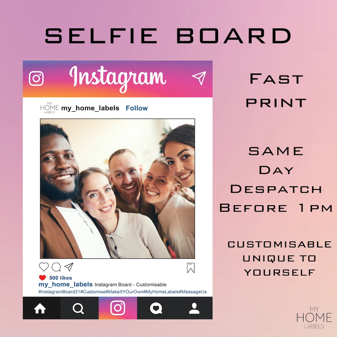 Custom Instagram Selfie Frame, Wedding Photo Booth Prop - Etsy UK