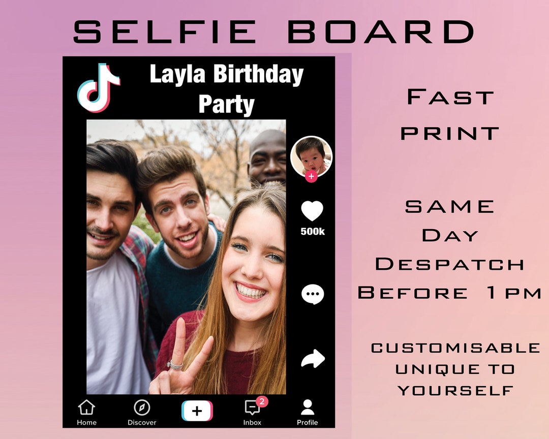Personalised Tiktok Selfie Frame Custom Instagram Birthday Tik Tok ...