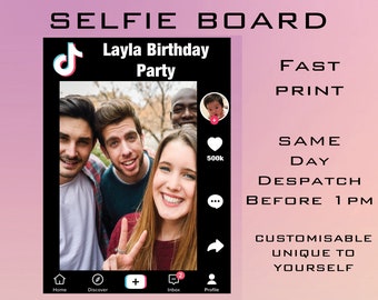 Personalised Tiktok Selfie Frame Custom Photo Board Social Media Booth ...