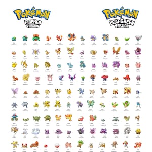 Pokemon Fire Red/leaf Green Sprite Poster - Etsy