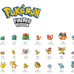 Pokemon Fire Red/leaf Green Sprite Poster - Etsy
