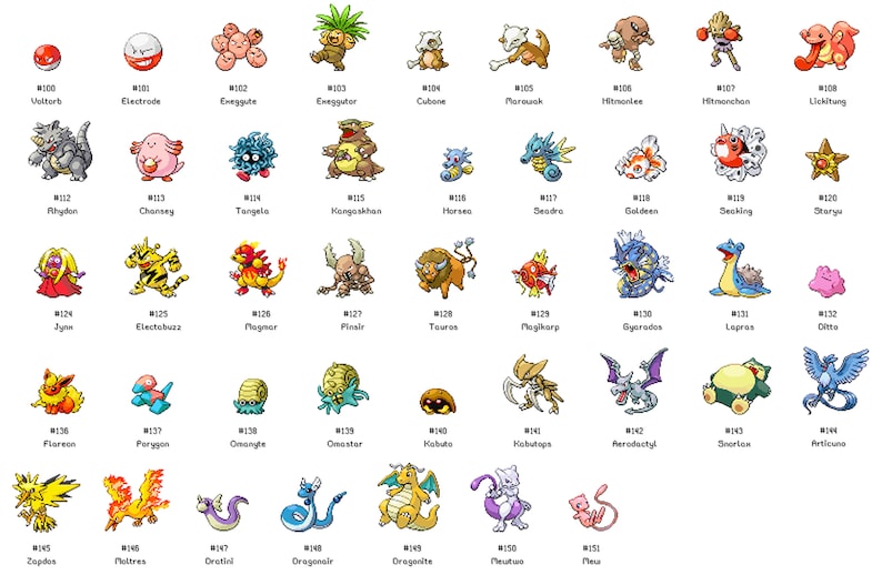 Pokemon Fire Red/leaf Green Sprite Poster - Etsy
