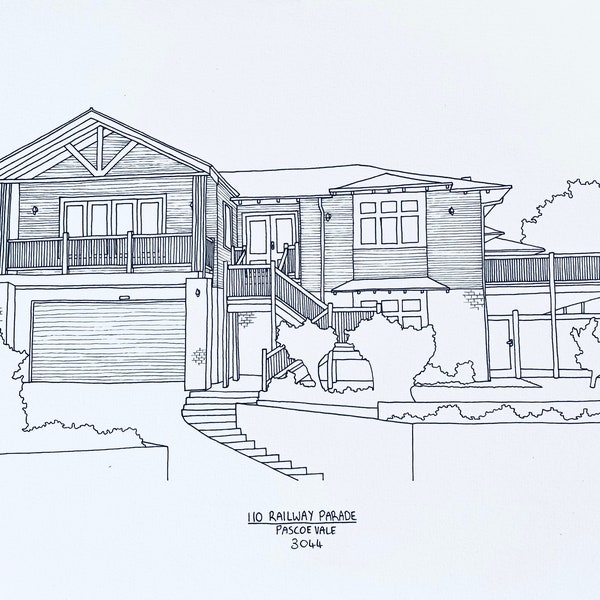 Custom House Drawing - Etsy