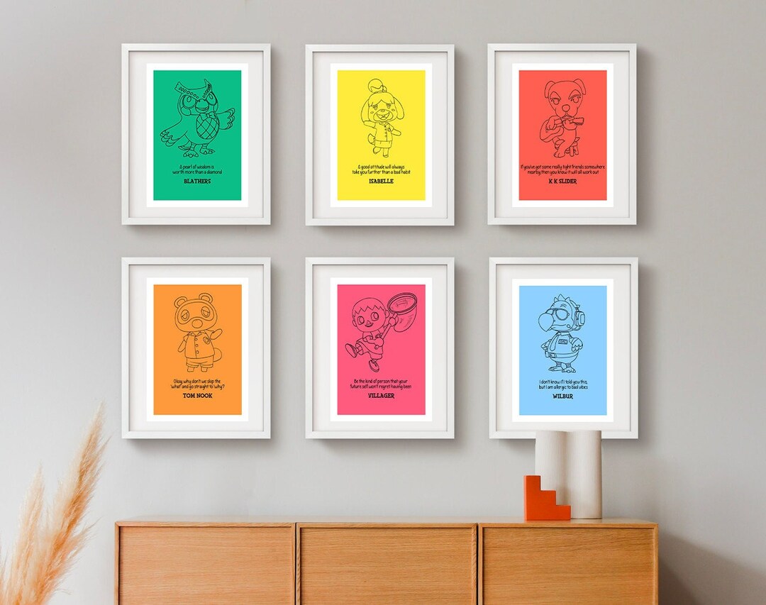 Animal Crossing Prints Set of 6 - Etsy