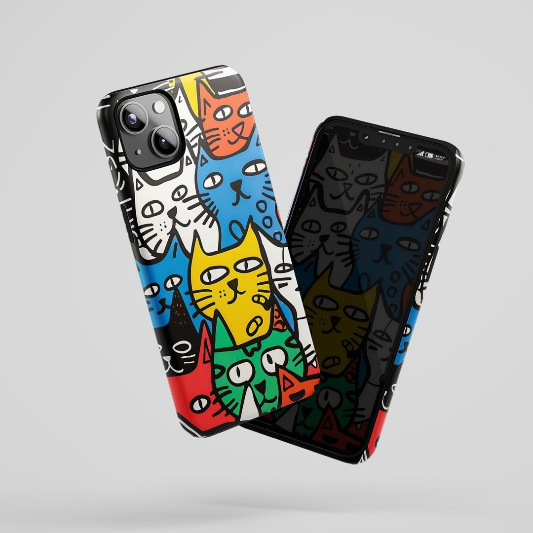 Keith Haring Inspired Colorful Cats Tough Phone Case for Iphone, Galaxy ...