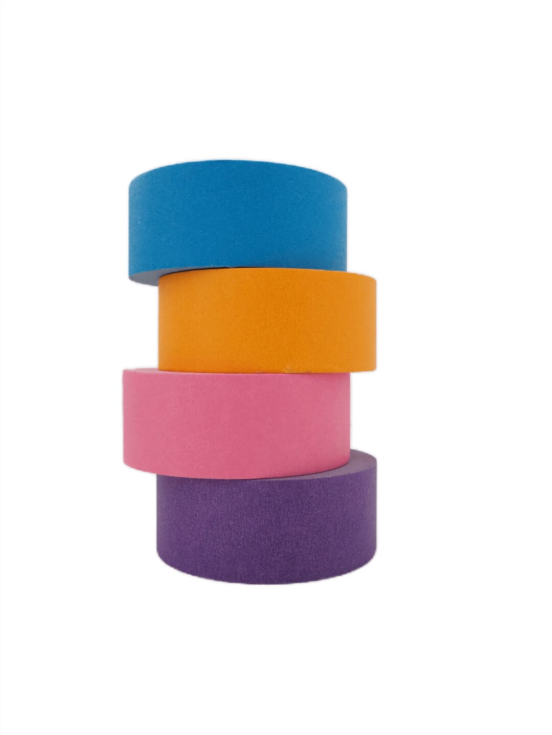 X4 Colourful Recyclable Paper Tape- 1 Each of Pink, Purple, Orange ...