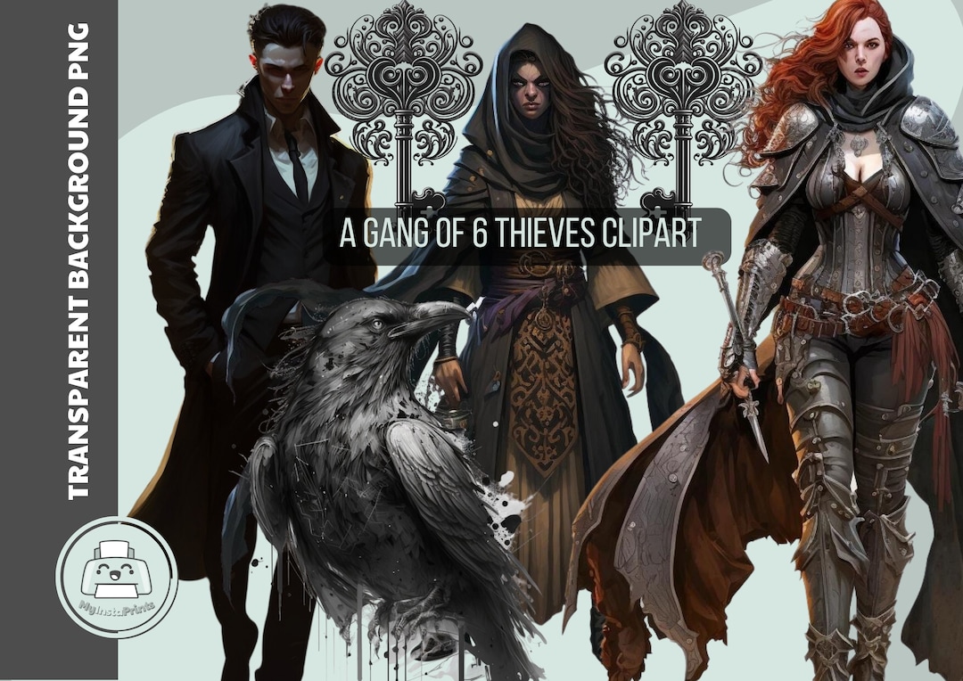 6 Gang of Thieves Clipart Png Gothic Clipart Dark Fantasy Png - Etsy