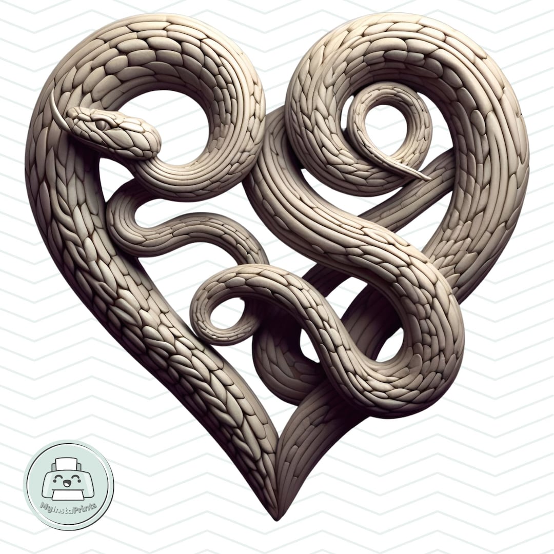 Snake Heart Png 3D Gothic Mystical Heart Sublimation - Etsy