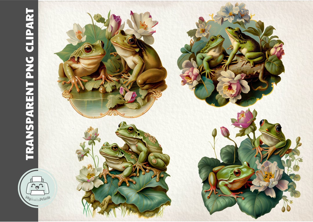 Frog Watercolor Clipart, Lily Pad Png, Pond Life Clip Art Amphibian ...