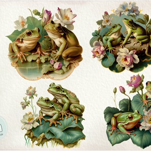 Frog Watercolor Clipart, Lily Pad Png, Pond Life Clip Art Amphibian ...