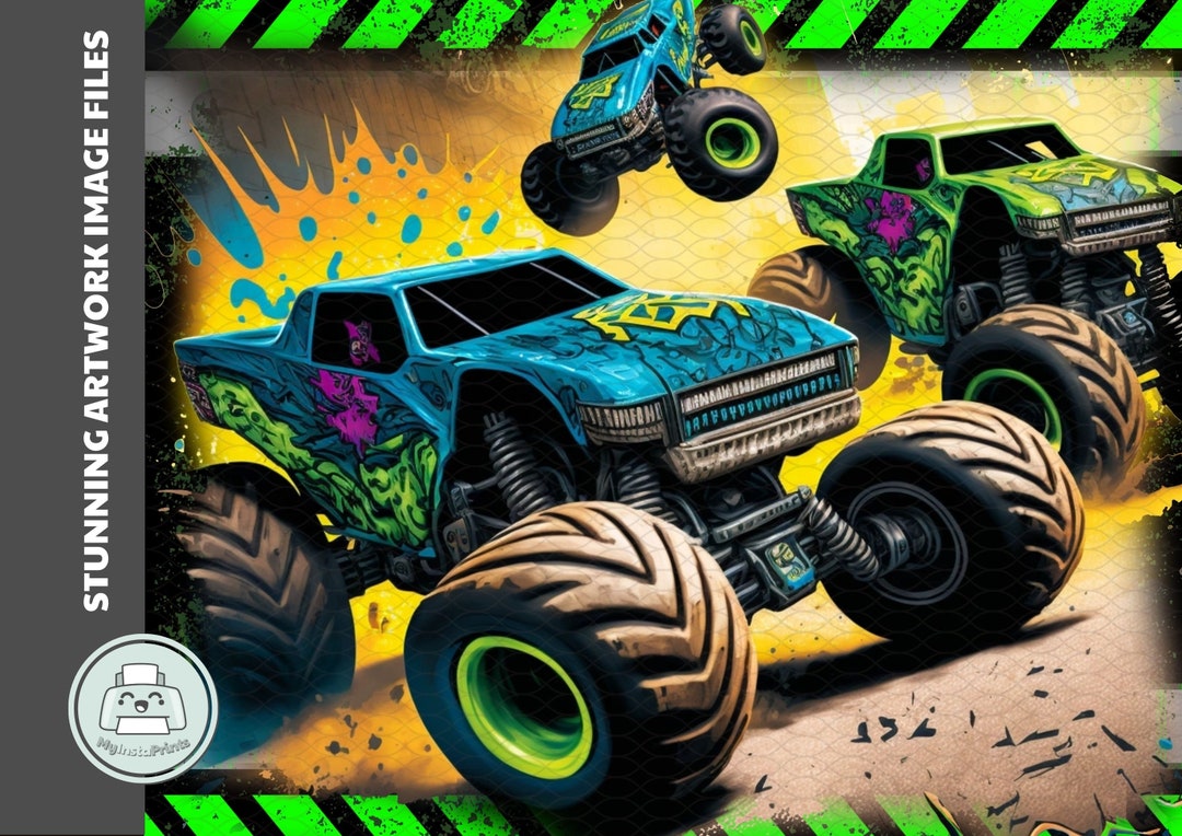 Monster Truck Tumbler Wrap Png Monster Truck Png for Tumblers Monster ...
