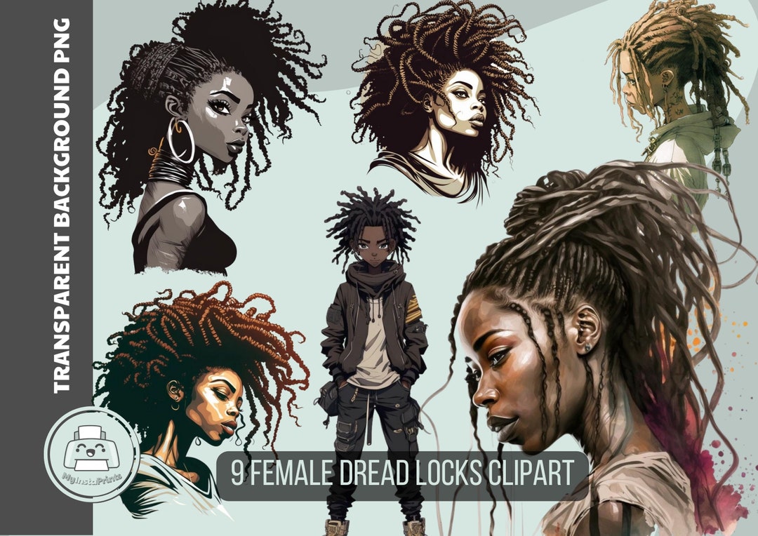 Dread Locks Png Dread Locks Clipart Dread Lock Logo Black Girl - Etsy