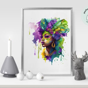 Mardi Gras Black Women Png, Mardi Gras Black Girl Png, Afro Mardi Gras ...