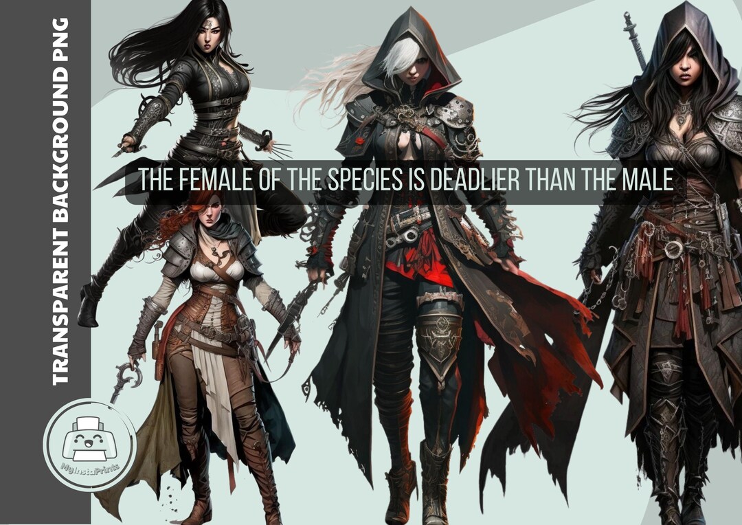 Female Assassins Clipart Vixens Png Gothic Clipart Dark Fantasy Png ...