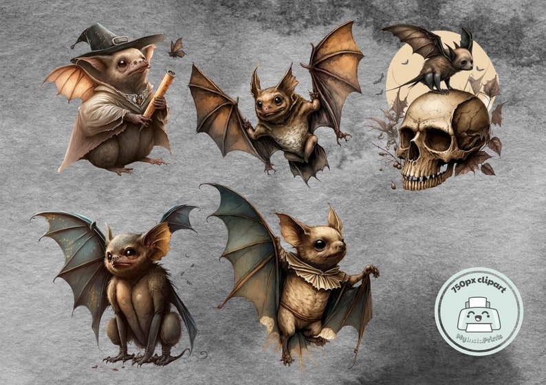 Bizarre Bats: Hand-drawn Clipart Bundle of Unusual and Quirky - Etsy