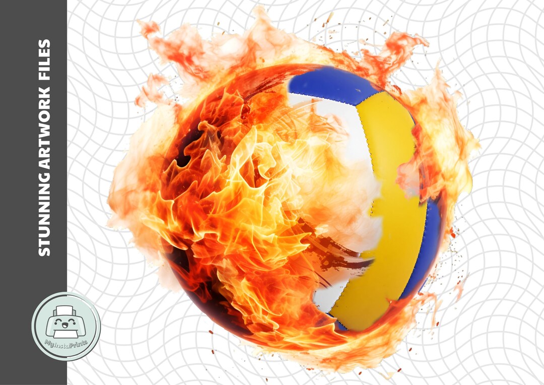Volleyball on Fire Png Volleyball Png Volleyball in Flames - Etsy Canada