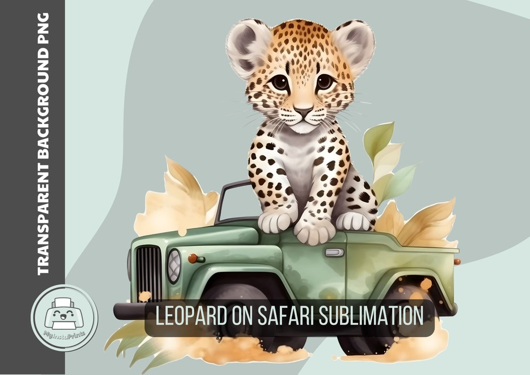 Cute Leopard Jungle Safari Jeep Kids Sublimation Baby Shower - Etsy