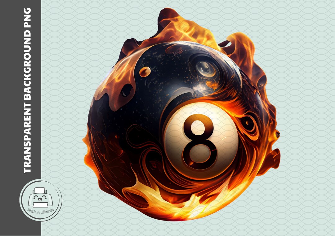 8 Ball on Fire Png Pool Png 8ball Fireball, Pool Ball in Flames Pool ...