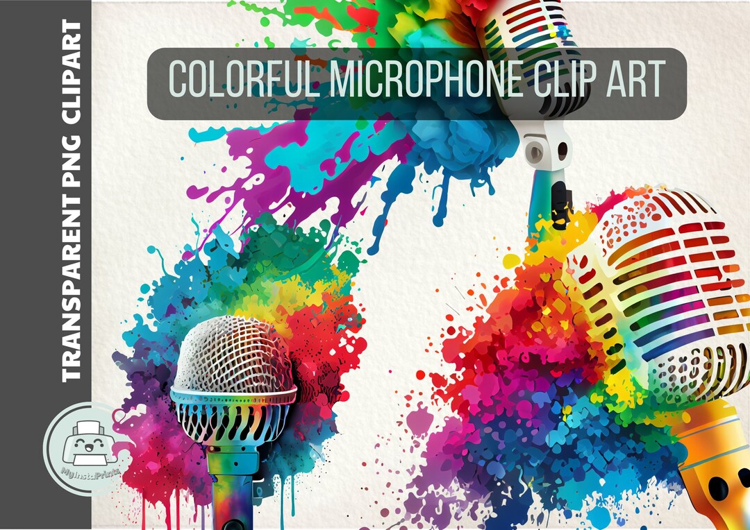 Colorful Microphone Clipart Clip Art Microphne Png Watercolor ...