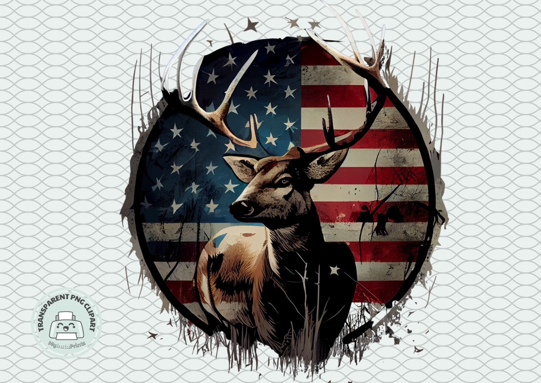 Deer Hunting Sublimation American Flag Patriotic Design - Etsy