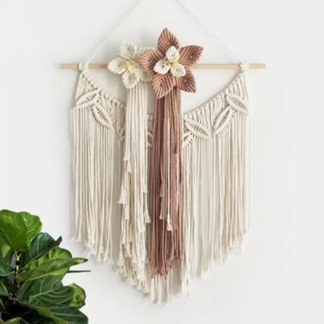 Macrame Flower Petal Shape Macrame Wall Hanging Nordic - Etsy