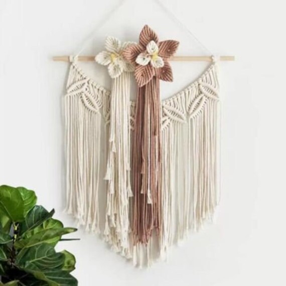 Macrame Flower Petal Shape Macrame Wall Hanging Nordic | Etsy