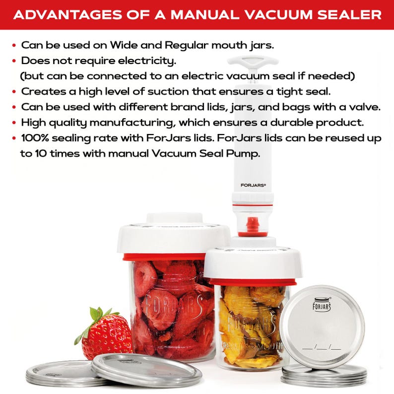 FORJARS® Jar Vacuum Sealer. Compatible With Regular and Wide Mouths - Etsy