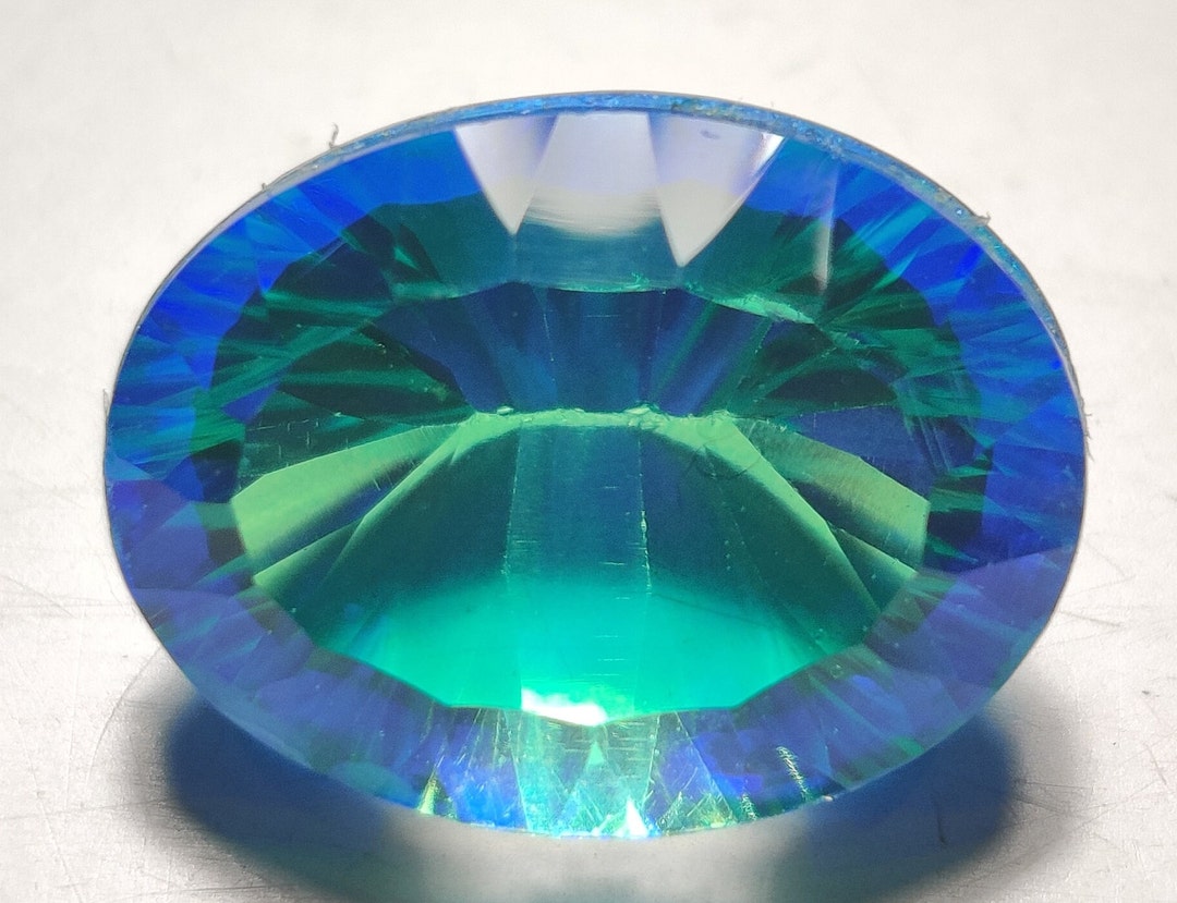 Peacock Quartz Gemstone,with Special Concave Cut, Beautiful Peacock ...