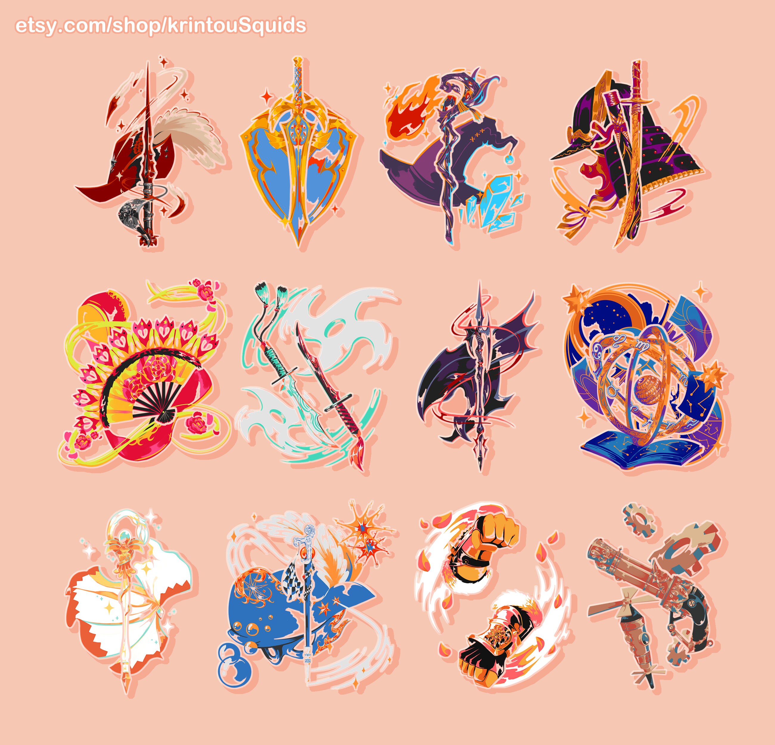 Final Fantasy Job Classes Acrylic Charms Series - Etsy