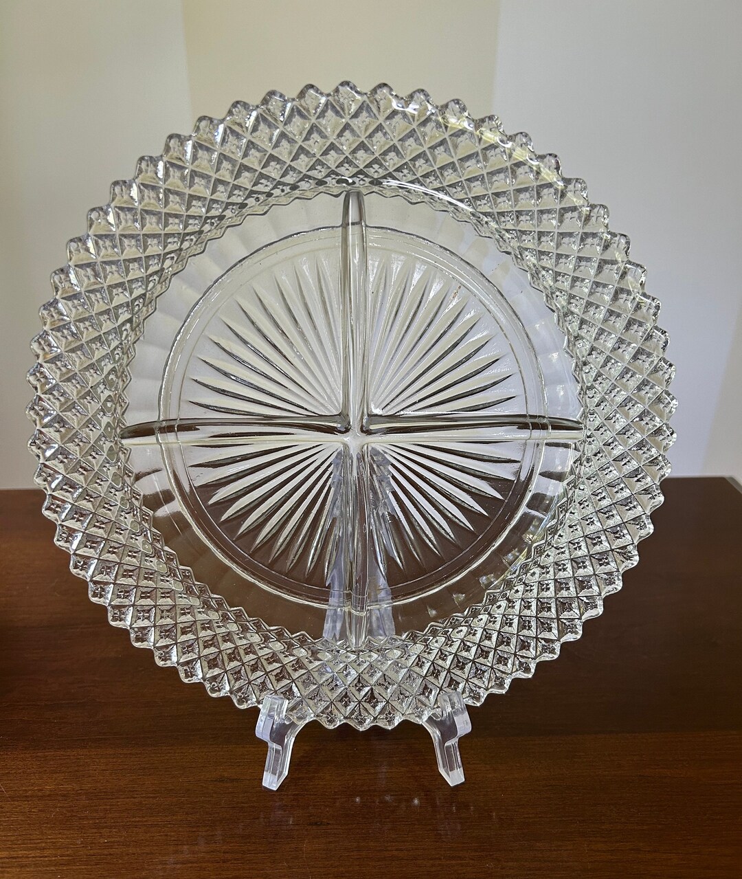 Miss American Divided Clear Glass Plate by Anchor Hocking Relish Dish ...