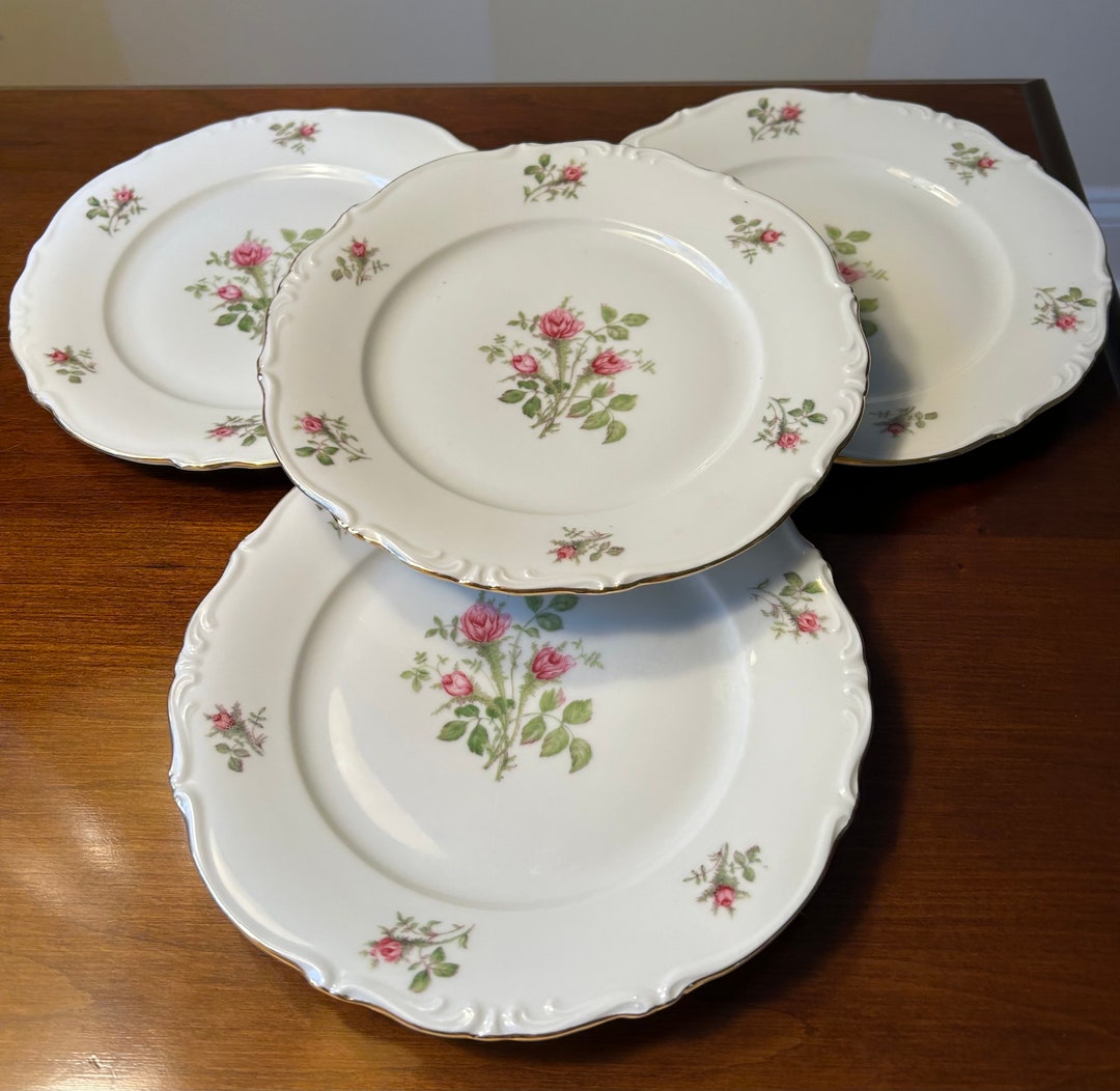Bavaria Western Germany Wild Rose Pink Dessert/lunch Plate, Set of 4 ...