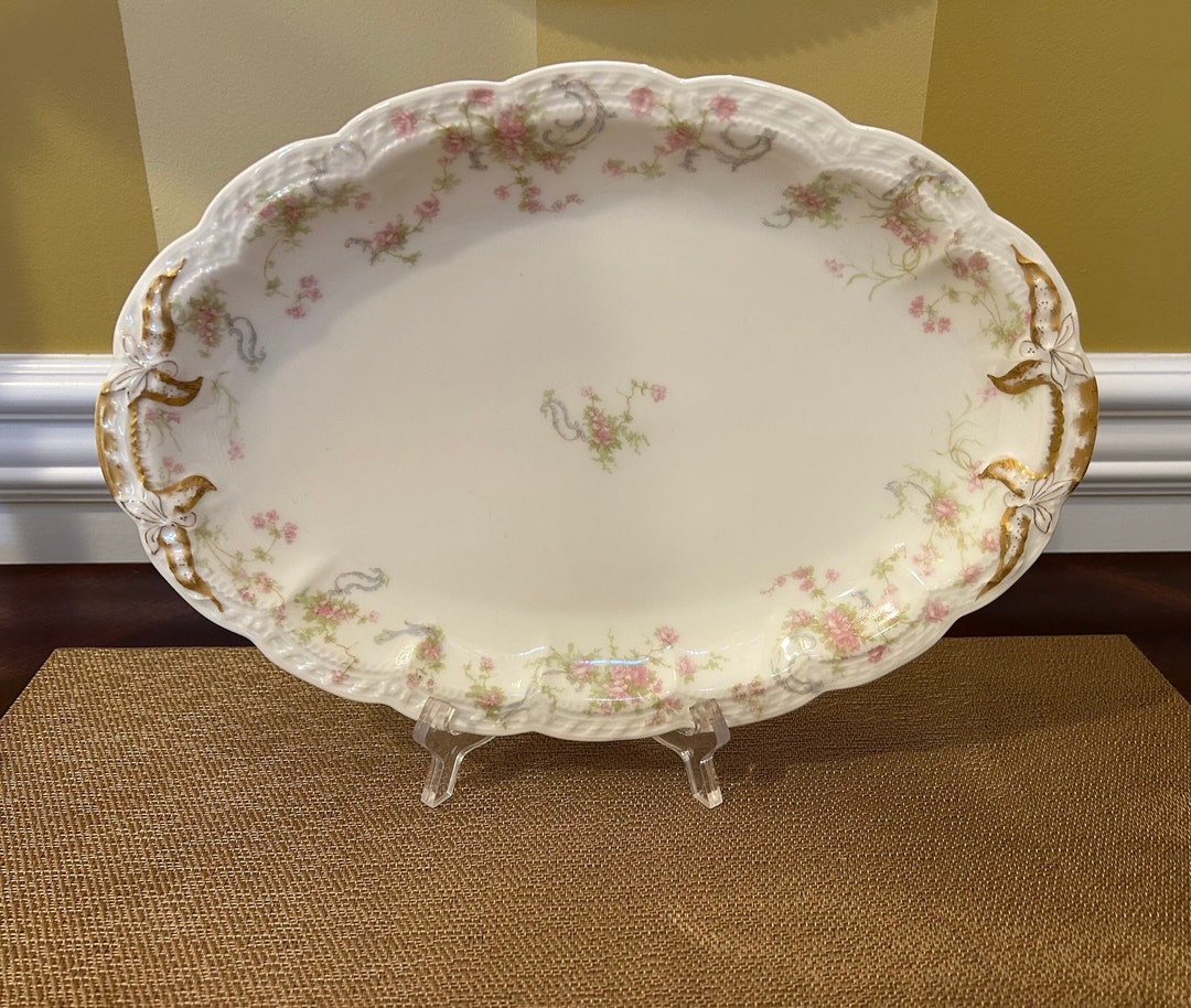 Haviland & Co. Limoges the Princess 12 Inch Platter, Pink Flowers Blue ...
