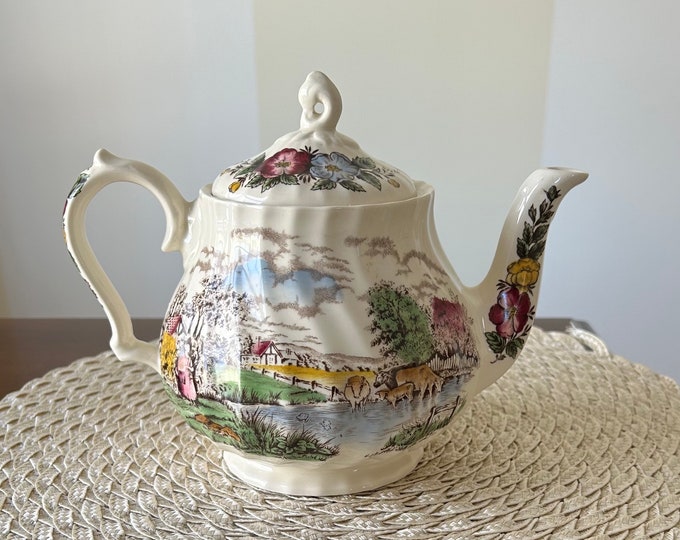 Sadler Country Life Pattern Teapot, Full Size Vintage Teapot, English ...