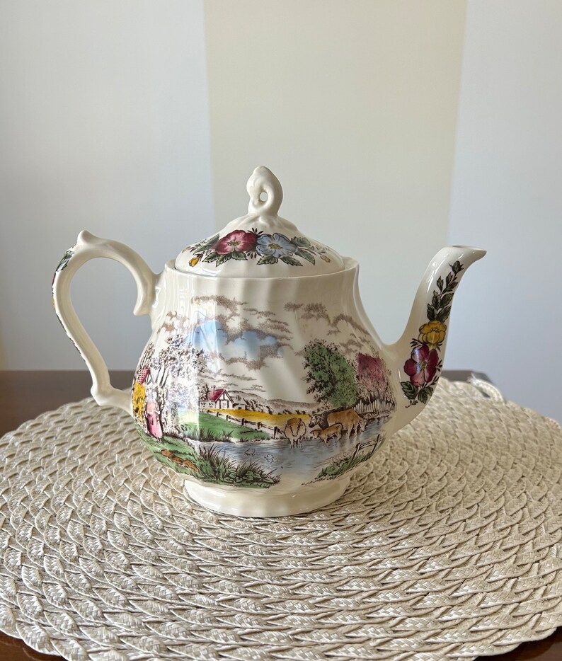 Sadler Country Life Pattern Teapot, Full Size Vintage Teapot, English ...