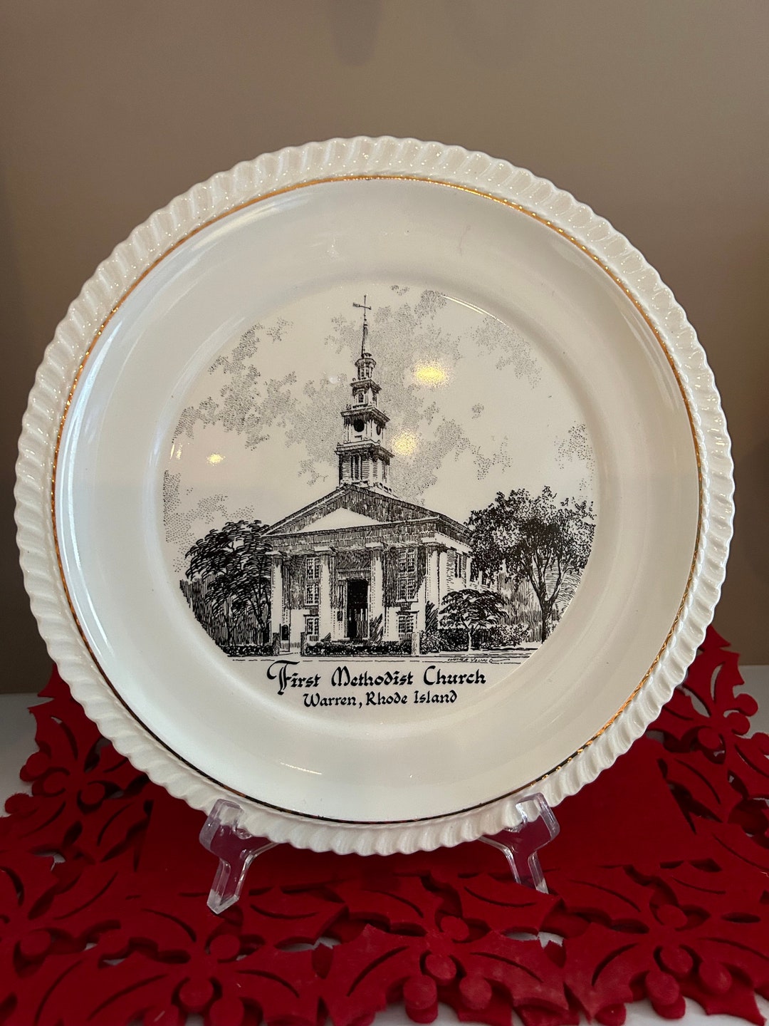 Vintage First Methodist Church, Warren Rhode Island Souvenir Plate ...