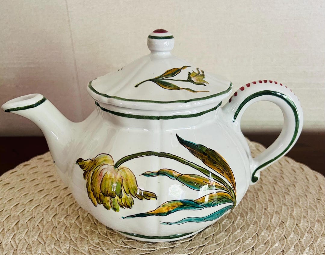 Floral Ceramic Teapot Made in Italy, Gloss Finish, Tea Party, - Etsy