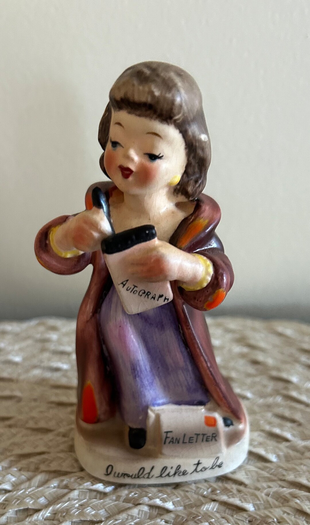 Vintage 1957 Lefton #050 Actress Signing Autographs Figurine, Fan ...